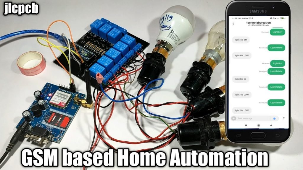 8 Channel Home Automation using GSM Module SIM 900A