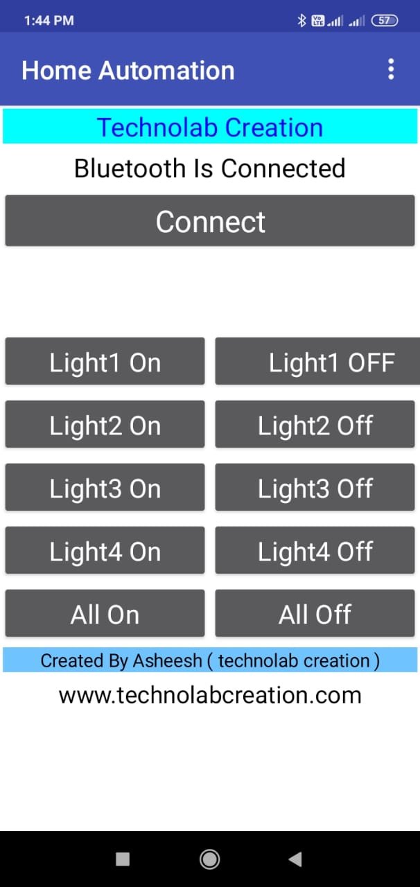 Arduino Nano based Bluetooth & Manual Control Homeautomation System Using Android App.