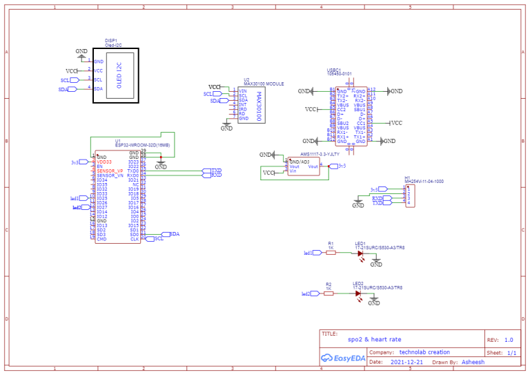 Heart Rate & Spo2 Monitor System Using MAX30100 & NodeMCU ESP8266.